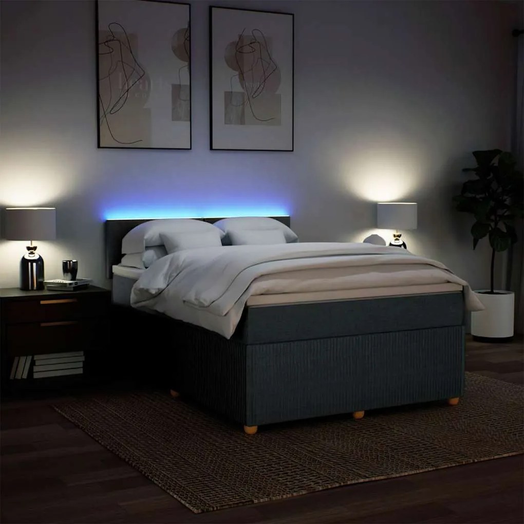 Box spring postel s matrací tmavě šedá 140x200 cm textil 3289773