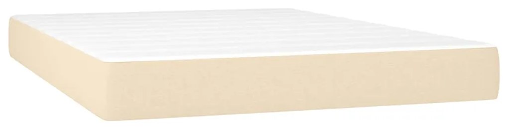 Box spring postel s matrací krémová 140x200 cm textil,  3144082