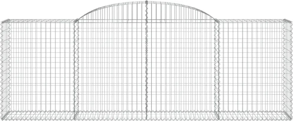 Klenuté gabionové koše 7 ks 300x50x100/120cm pozinkované železo 3146706