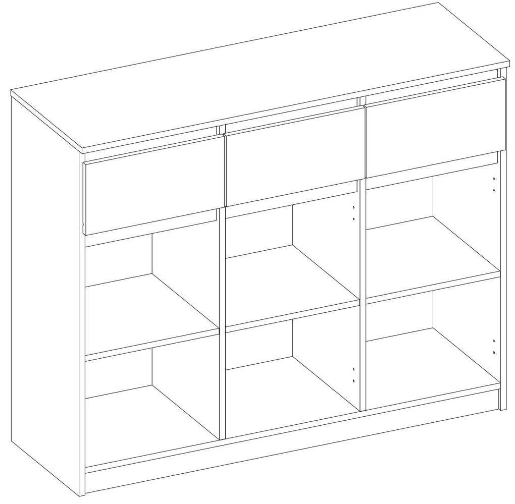 Komoda 3D3S 120 Bílý