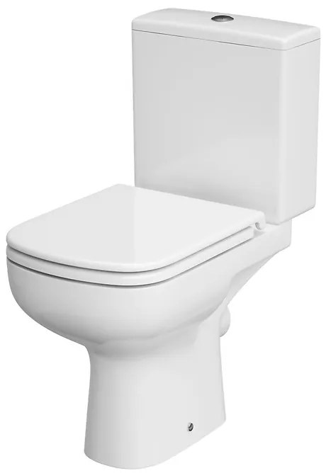 Cersanit COLOUR - WC kombi+sedátko soft close, horizontální odpad, bílá, K103-027