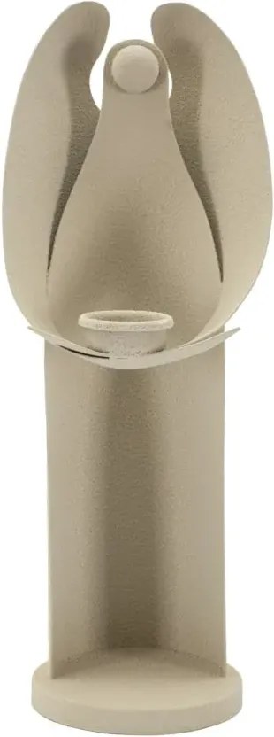 Kovový svícen Angel 37 cm krémový
