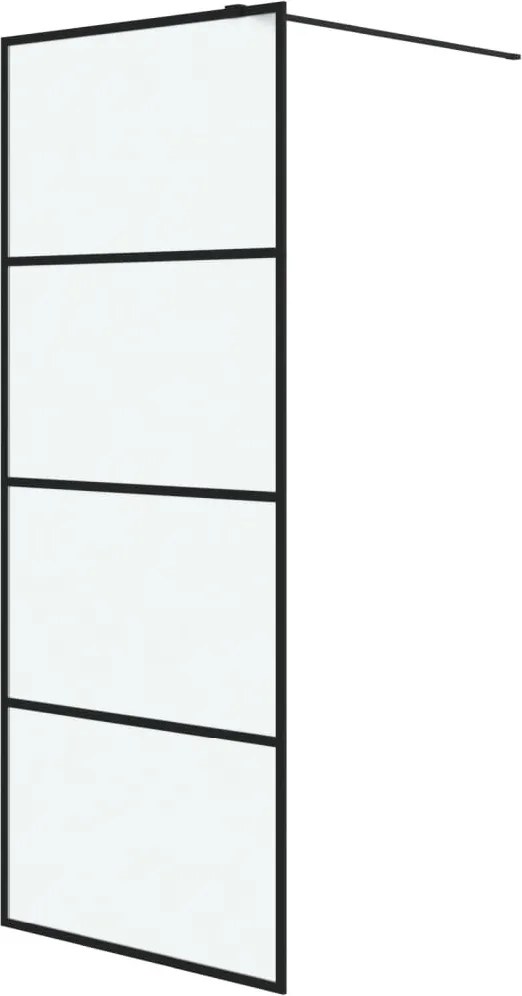Sprchová zástěna walk-in černá 80 x 195 cm mléčné ESG sklo 152130