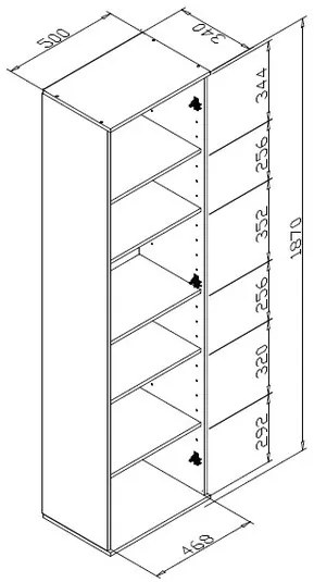 Univerzální skříň s policemi Andy, dub sonoma