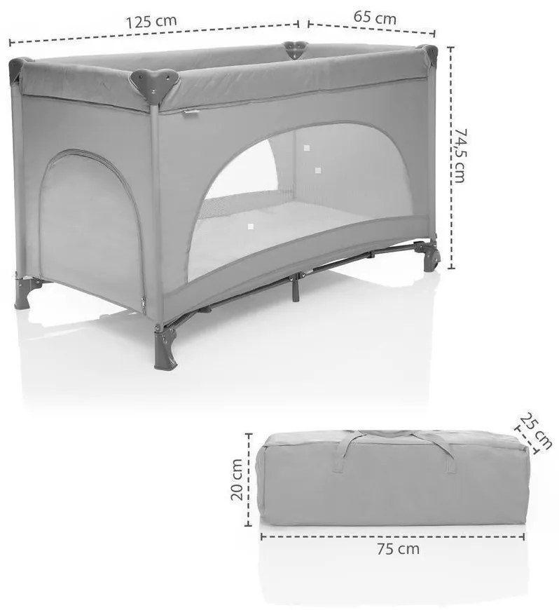 Zopa Postýlka skládací Lely Antracit Grey