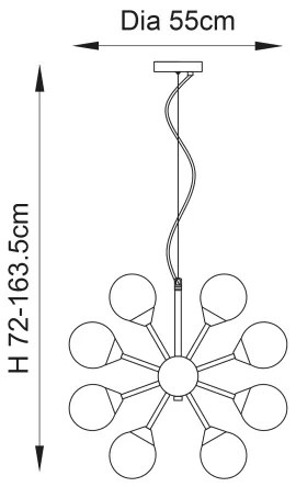 Endon 76499 - Lustr na lanku OSCAR 28xG9/18W/230V zlatá
