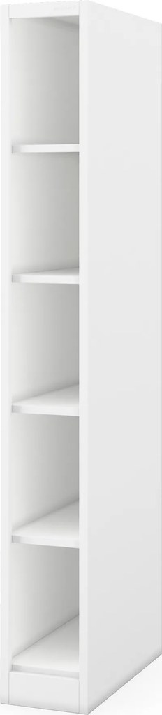 Úzký kovový archivační regál na dokumenty bílý, 250x1850x600 mm: TIM