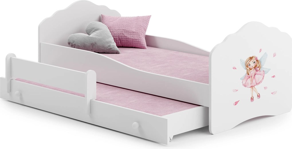 ADRK Furniture Dvojitá postel s matracemi CASIMO II GIRL WITH WINGS 160x80 CH-Cas-II-Gir-Wing-n-E1803