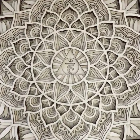 Vyřezávaná dřevěná 3D mandala na zeď | SENTOP PR0460