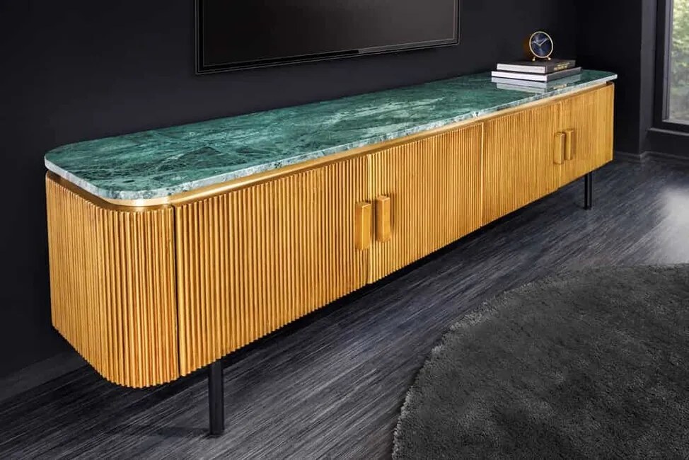 Luxusní mramorový stolek pod TV Veneziano z mangového masivu 160cm