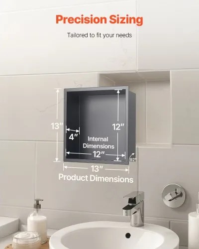 Sprchový výklenek, 33,0 × 33,0 × 10,2 cm VEVOR