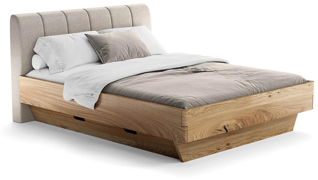 Dubová postel se zásuvkami 160x200 Asti