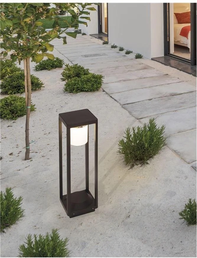 NV 9120622 Venkovní sloupkové svítidlo LOVETO antracitový hliník a akrylový difuzor LED 1.5W 3000K 3.7V 125st. IP65 solární / vypínač na těle / pohybový senzor - NOVA LUCE
