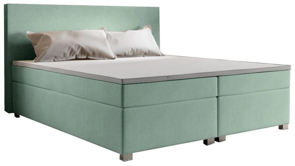Manželská postel Boxspring 160 cm Simon (mátová) (s matrací, bez úložného prostoru). 1047334