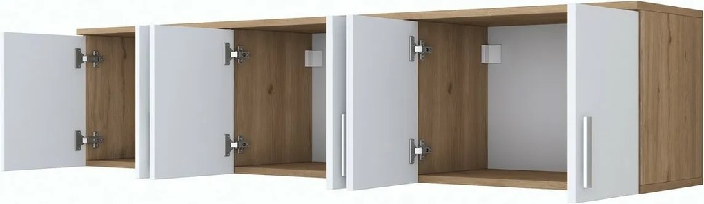 Nástěnná skříňka Ema White and Walnut