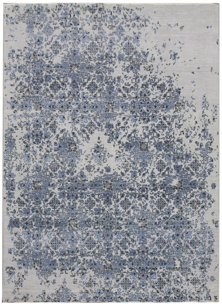 Diamond Carpets koberce Ručně vázaný kusový koberec Diamond DC-JK 3 Silver/blue - 180x275 cm