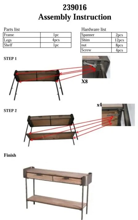 Designová konzole Ekewaka 120 cm hnědá