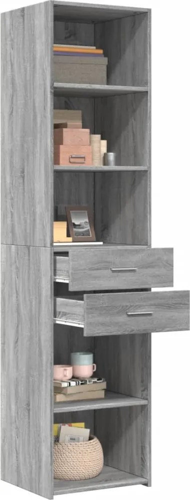 Skříň highboard šedá sonoma 45 x 42,5 x 185 cm kompozitní dřevo 3281453