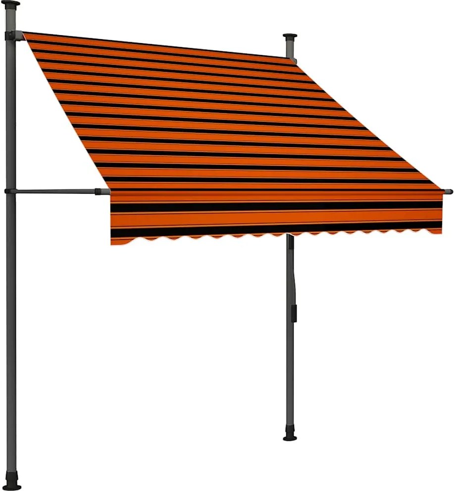 Ručně zatahovací markýza s LED světlem 150 cm oranžovo-hnědá 145877