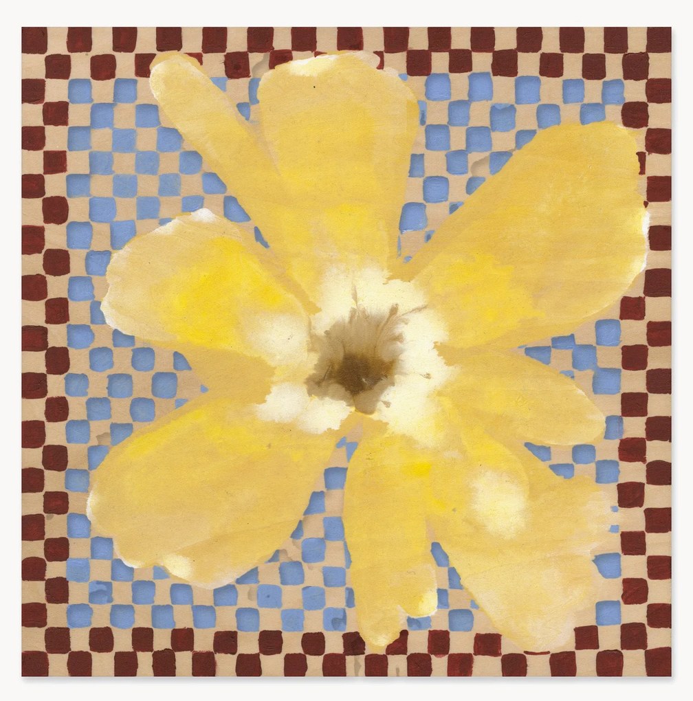 Digitální tisk Flower with Checks 03