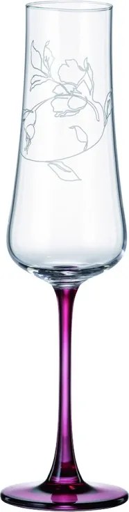 BOHEMIA IDUNA RED FOOT SKLENICE NA ŠAMPAŇSKÉ 250ML SADA 6 KS