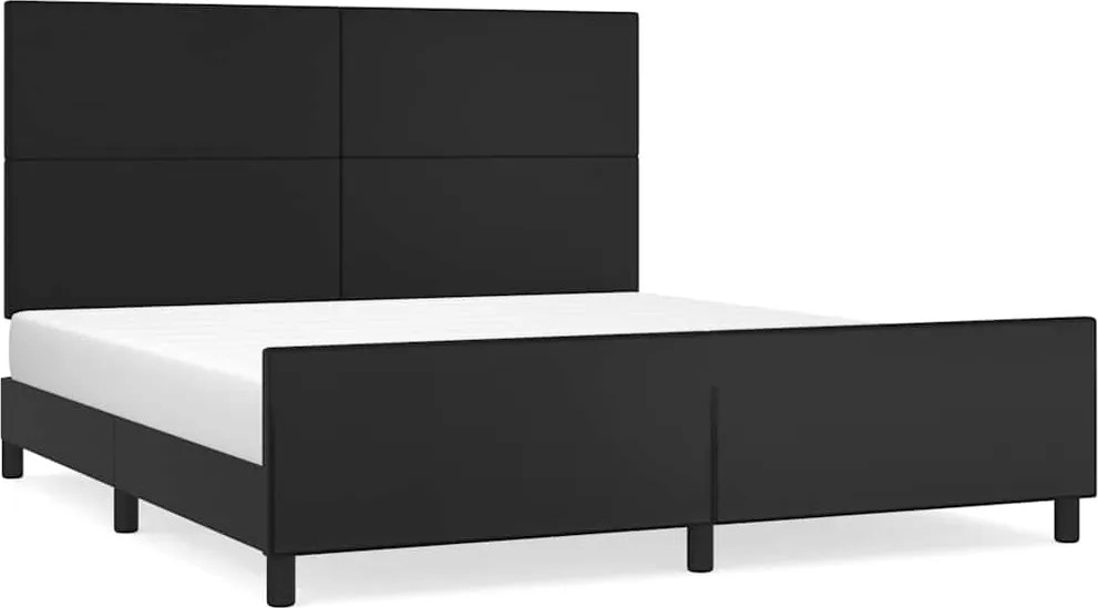 Rám postele s čelem černý 160x200 cm umělá kůže 3125457