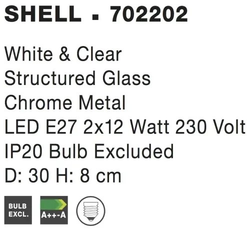 Designové stropní svítidlo Shell 30 bílé