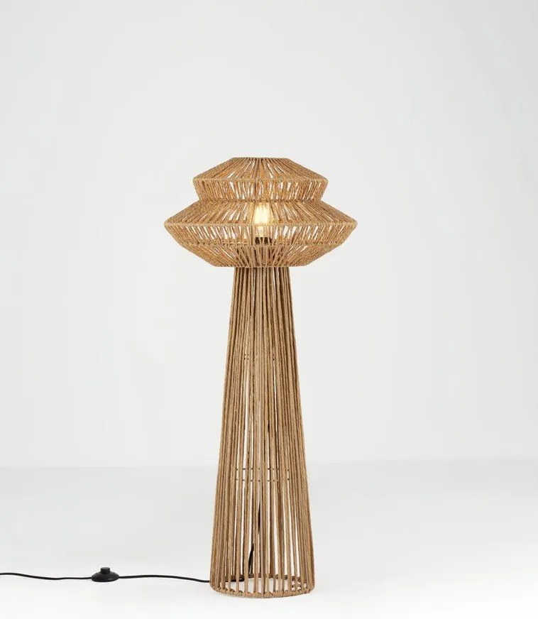 Provazová stojací lampa v přírodní barvě (výška 90,5 cm) Nua – Nova Luce