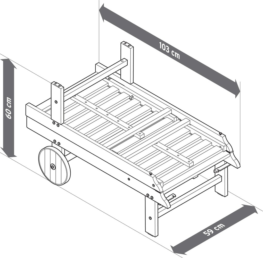 Tchibo - Klasické zahradní lehátko - barva: šedá