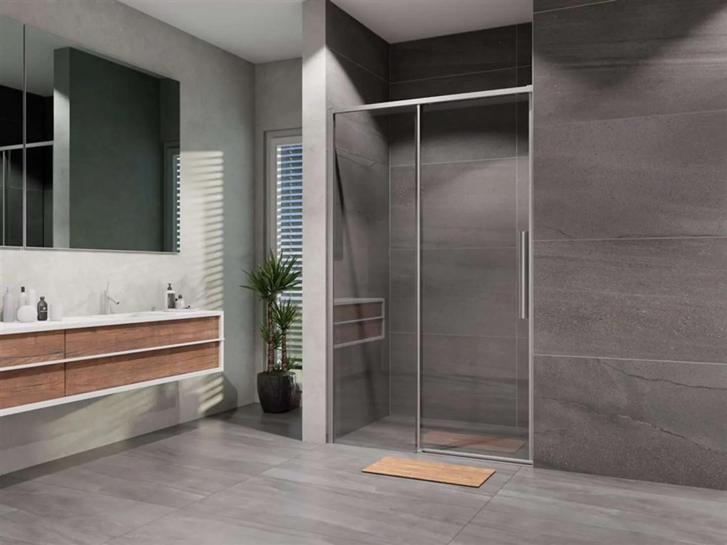 Lansanit LUX Slim Alvaro - Sprchové dveře posuvné 140 cm, chrom/čiré sklo LAN03060