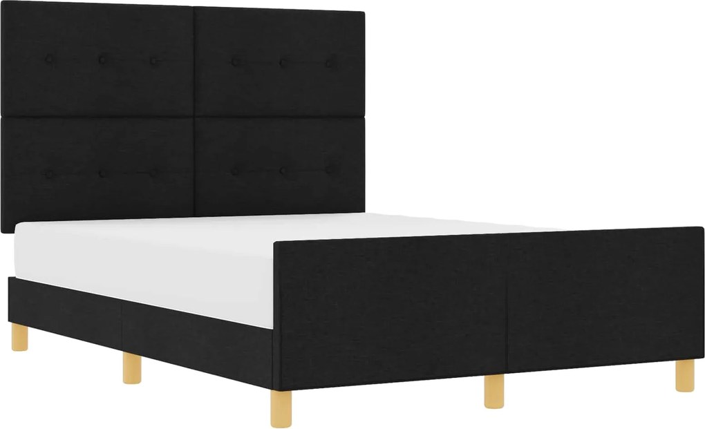 Rám postele s čelo Černá 140 x 200 cm textil 3344734