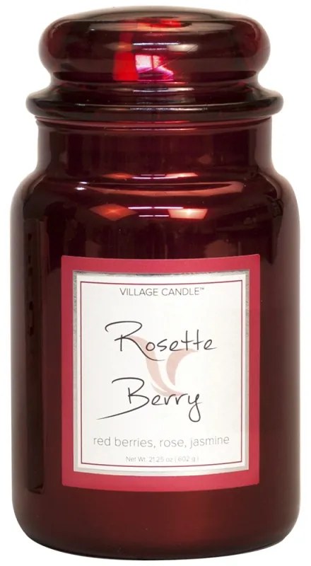 Village Candle Vonná svíčka ve skle, Růže a Červené Ovoce - Rosette Berry, 26oz