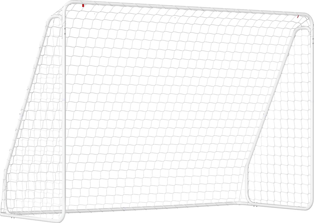 HOMCOM Fotbalová branka - Fotbalová branka - Rozměry tréninkové branky 301D x 120Š x 200V cm - bílý epoxidový kovový rám, PE síťovina - kotvy součást…