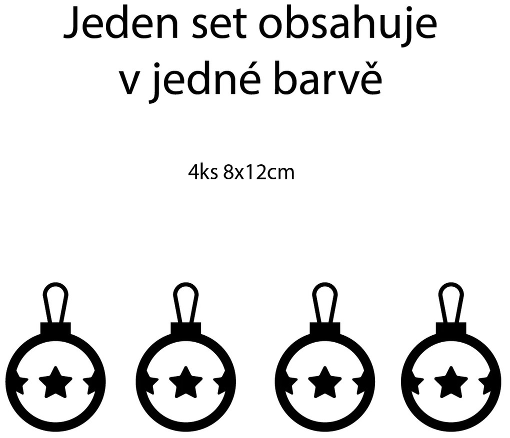 Lepy.cz Samolepka na zeď/okno Vánoční ozdoby Barevná varianta: Tmavě šedivá