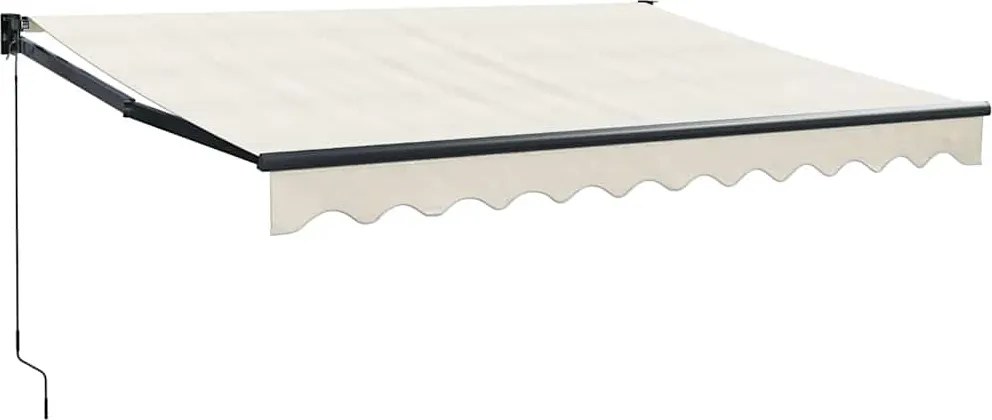 Zatahovací markýza krémová 3 x 2,5 m textil a hliník 3154451