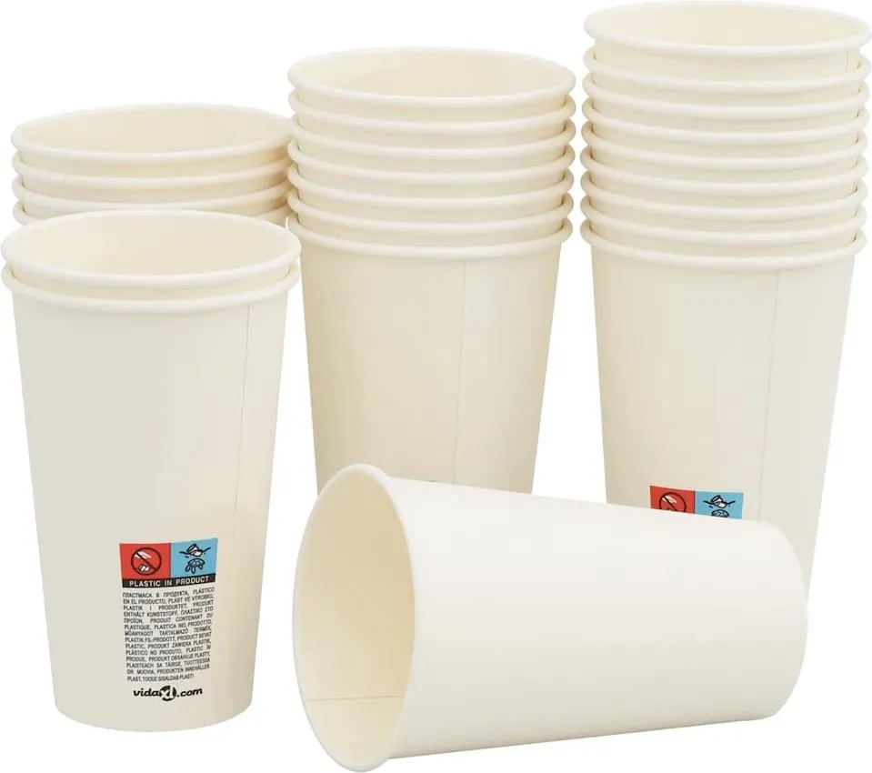 Papírové kelímky na kávu s víčky 1000 pcs 16oz 400ml 3325218