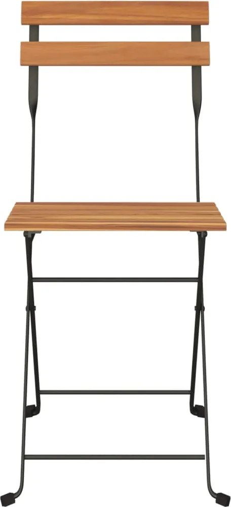 Skládací židle 8 ks, masivní dřevo, teak a ocel 3152111