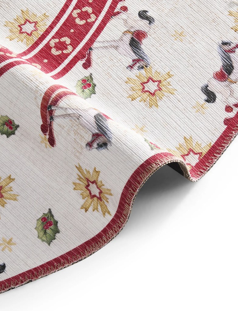 Villeroy & Boch Kusový koberec Toy's delight 106275 Cream, Red kruh, 160x160 (průměr) kruh, červená, obývací pokoj