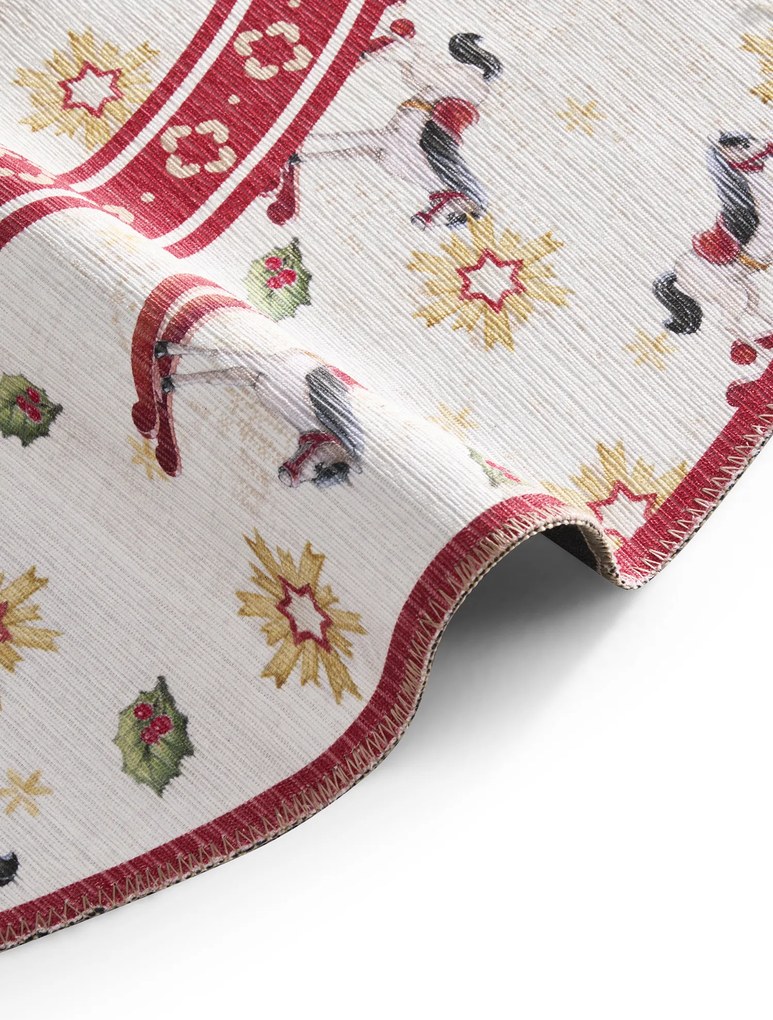 Villeroy & Boch, Kusový koberec Villeroy & Boch Toy's delight 106275 Cream, Red kruh, 160x160 (průměr) kruh, červená, obývací pokoj