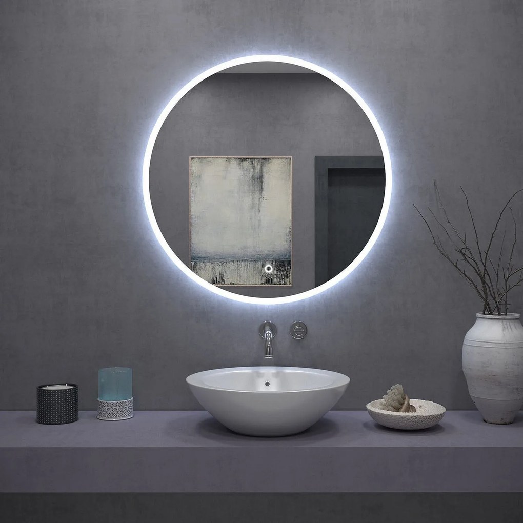 Rea Zrcadlo ⌀60 cm s regulovatelným LED osvětlením