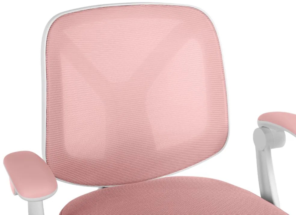 Dětská otočná židle Neoseat JUNI 010 s podnoží — látka, růžová