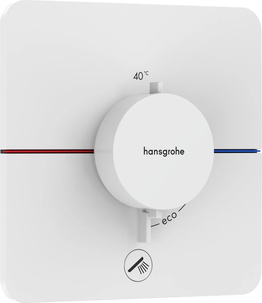 Hansgrohe ShowerSelect Comfort Q, termostat pod omítku pro 1 spotřebič a další výtok, bílá matná, HAN-15589700