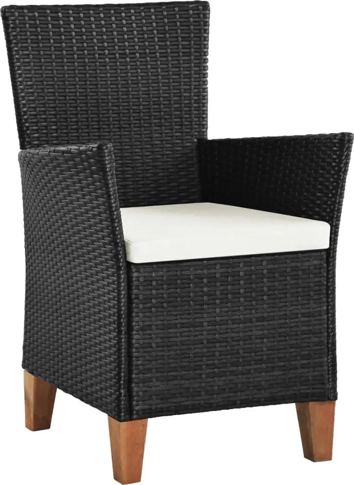 vidaXL Zahradní židle s poduškami 2 ks polyratan [44103] Barva: Černá