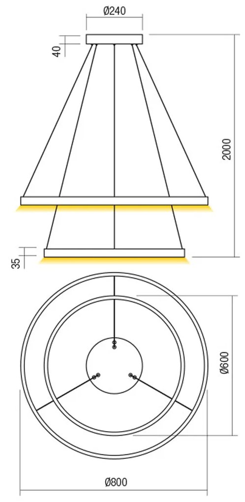 Redo 01-2894 závěsné LED svítidlo stmívatelné Febe pískově bílé, 82W, 4000K, ø80cm