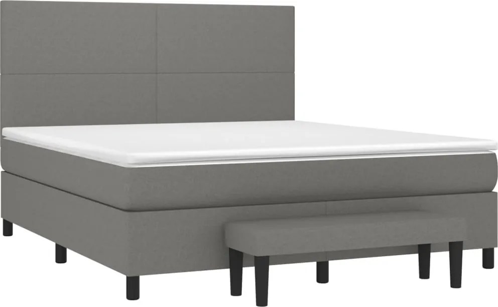 Box spring postel s matrací tmavě šedá 180x200 cm textil 3136454