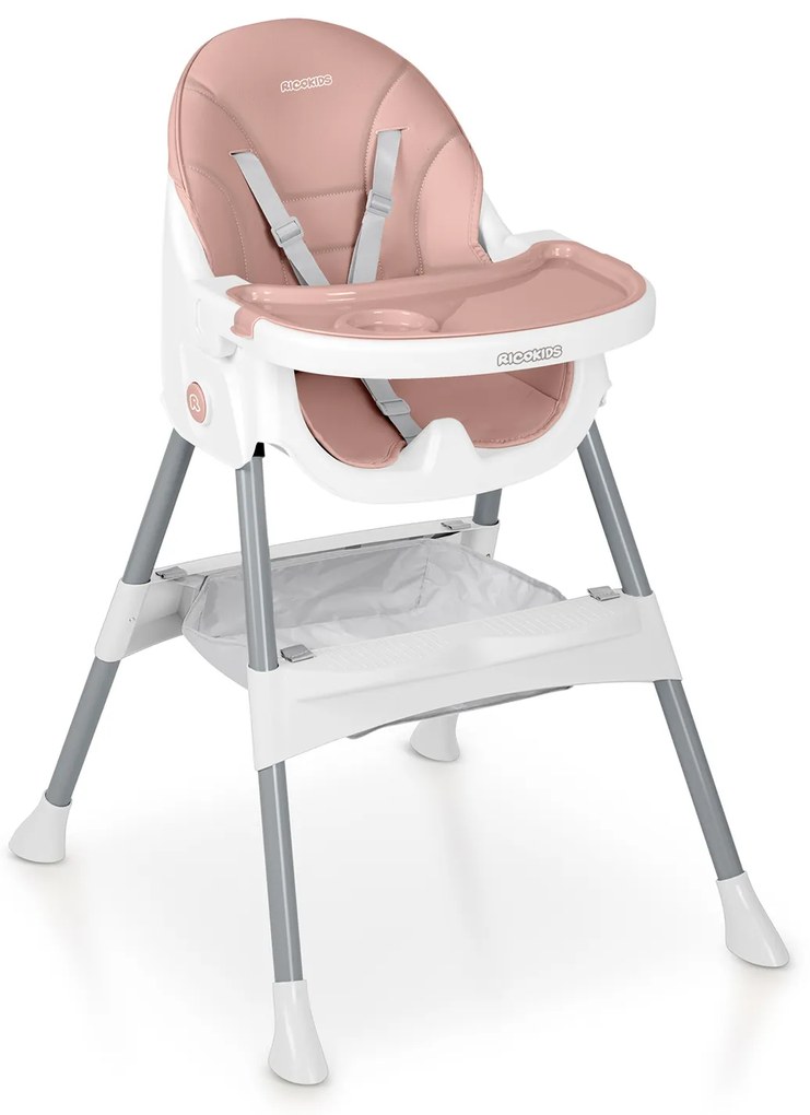 Růžová rostoucí židle na krmení Ricokids Mani pro děti
