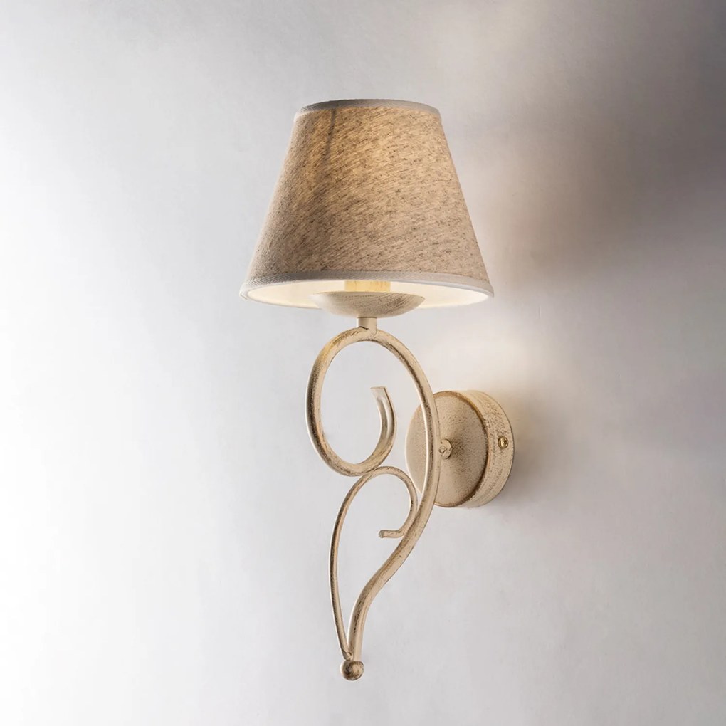 Light for home - Nástěnné svítidlo BL258-AP1-AV Vienna, 1 X 40 Watt Max, slonová kost, zlatá, 1x40W, E14, Slonová kost, zlatá