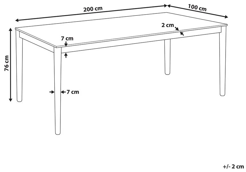 Jídelní stůl 200 x 100 cm světlé dřevo ERMELO Beliani