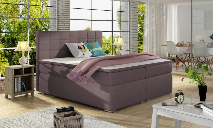 Moderní čalouněná manželská boxspring postel Alie 160 x 200 08