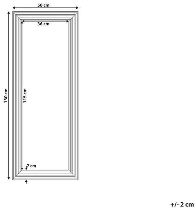 Nástěnné zrcadlo 50x130 béžová/stříbrná VERTOU Beliani